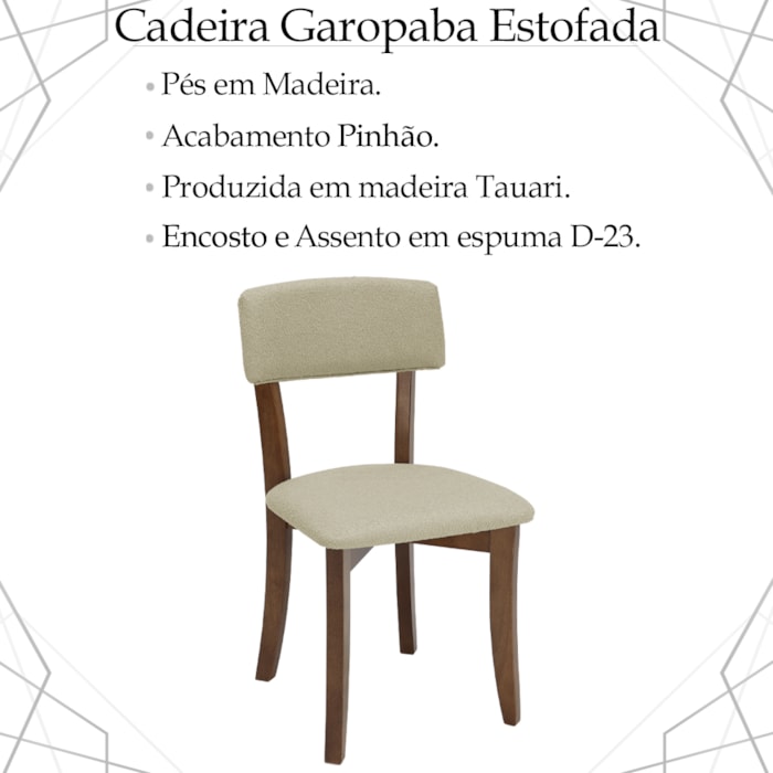 Cadeira Decorativa Estofada Luar Pes Madr Pnh Nacc l Milani Store