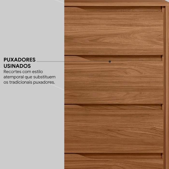 Comoda 04 Gavetas Atria Nogueira Touch Demartez l Milani Store