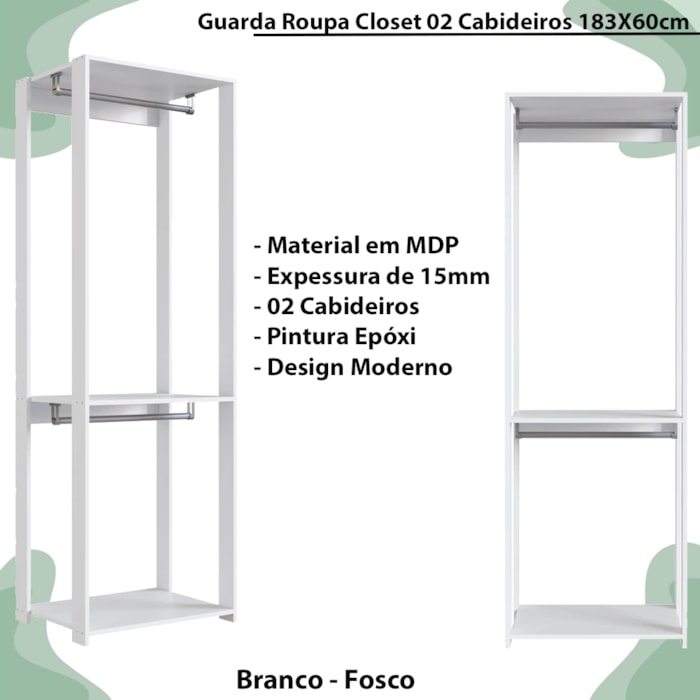 Guarda Roupa Closet Branca PRODDY l Milani Store