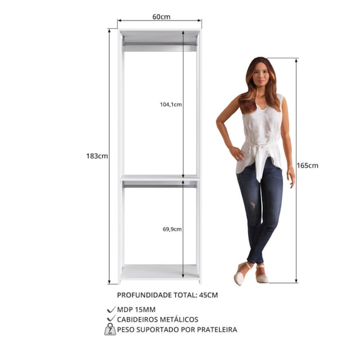 Guarda Roupa Closet Branca PRODDY l Milani Store
