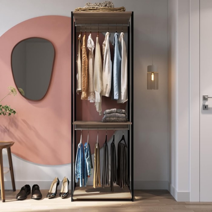 Guarda Roupa Closet Preto Montana PRODDY l Milani Store