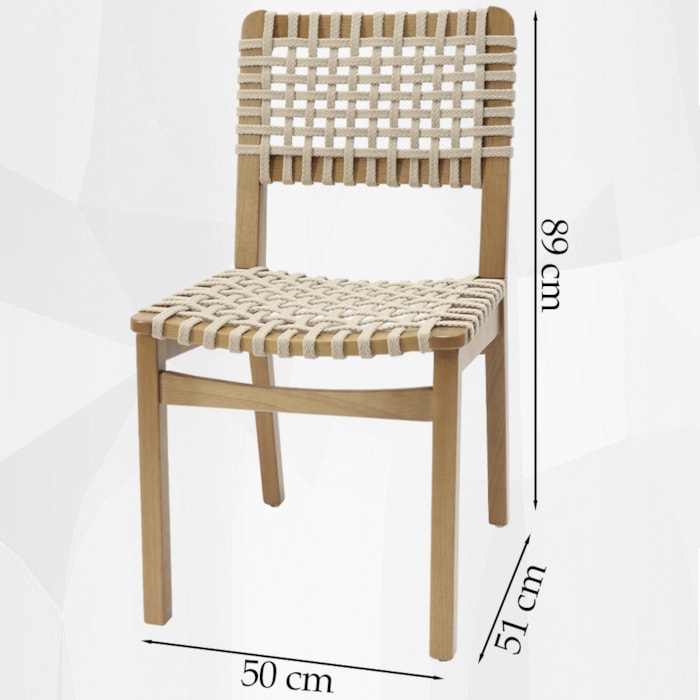 Kit 2 Cadeira Decorativa Corda Nautic Areia Ad Nac l Milani Store