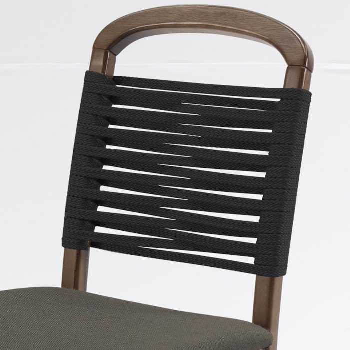 Kit 2 Cadeira Decorativa Vinil Corda Nt Prt Ph Nac l Milani Store