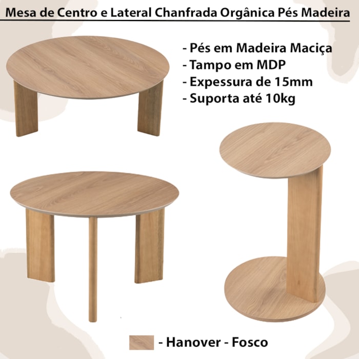Kit Mesa Centro e Lateral Hanover Artesano l Milani Store