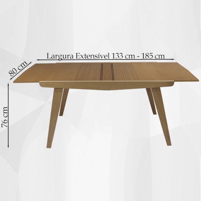 Mesa De Jantar Extensivel 133 ou 185cm Md Pnha Nac l Milani Store
