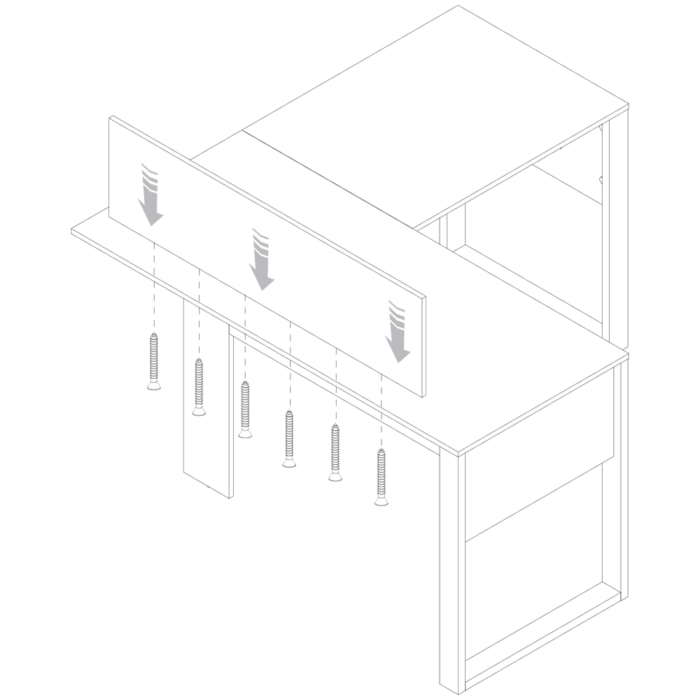 Painel Divisor de Mesa 110 cm ME4183 Preto Tec Mbl l Milani Store