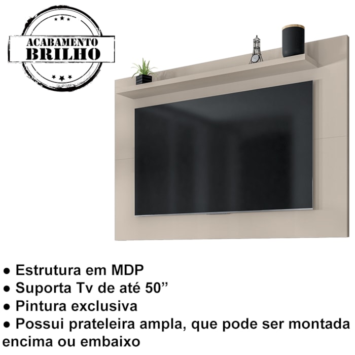 Painel Para Sala Tv 50 Polegadas 088163 Off White DCASA l Milani Store