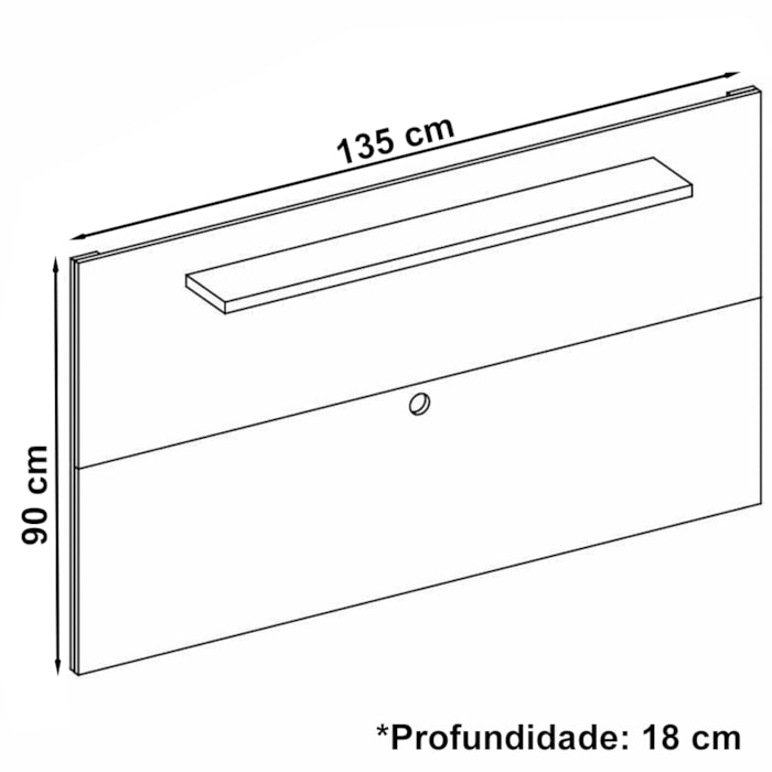 Painel Para Sala Tv 50 Polegadas 088163 Off White DCASA l Milani Store