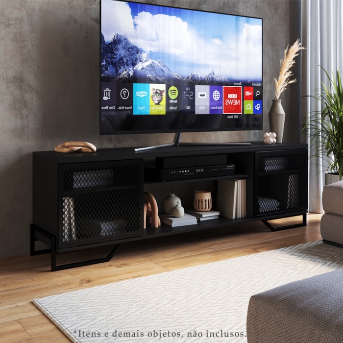 Rack Industr 180 Cm 2 PT C/ Tela Metal 1027 Pto PP l Milani Store