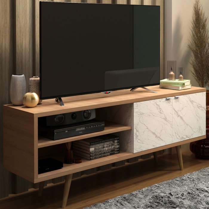 Rack Para TV 55 Pl 160cm 2 Prt Amd Mrm Brc Tcn Mbl | Milani Store