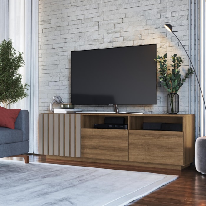 Rack TV 65 Polegadas 180cm Mel Fume PRODDY l Milani Store